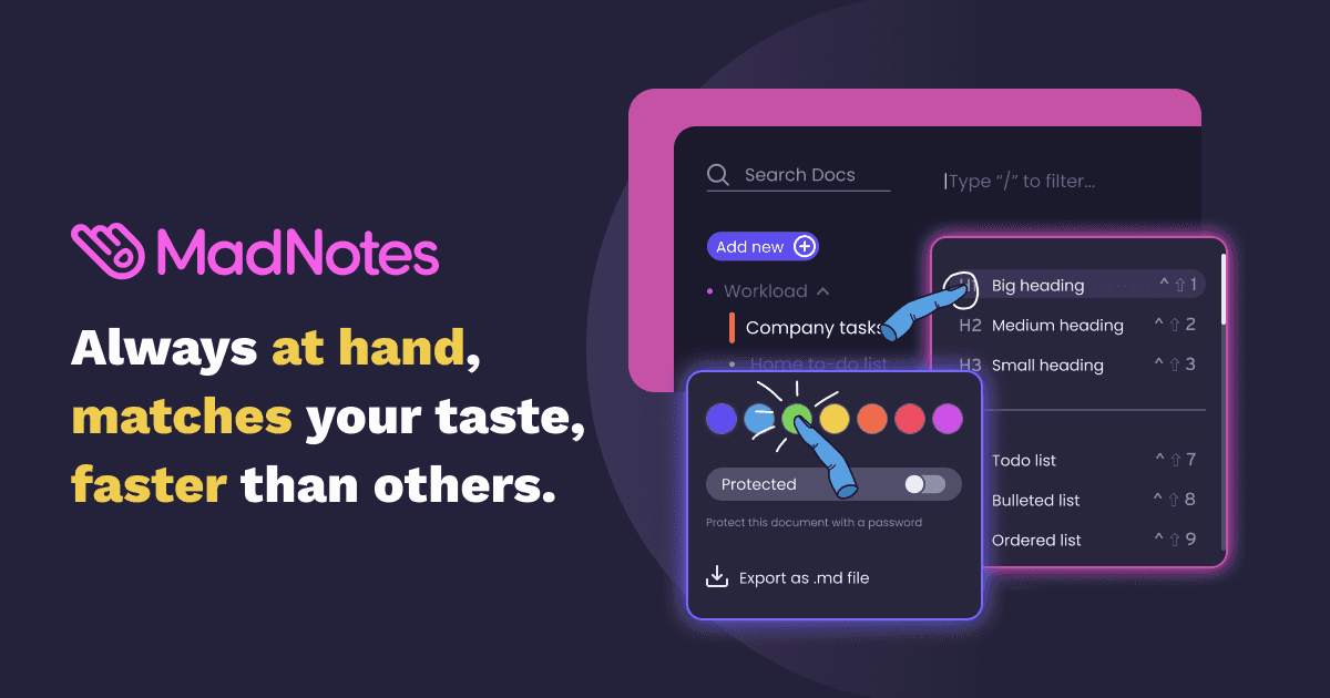 MadNotes App | Markdown Notes, Always On Hand